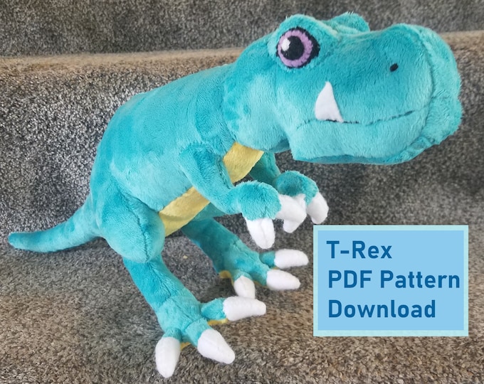 Dinosaur Plushie Pattern, PDF Sewing Pattern, T-rex Sewing Pattern ...