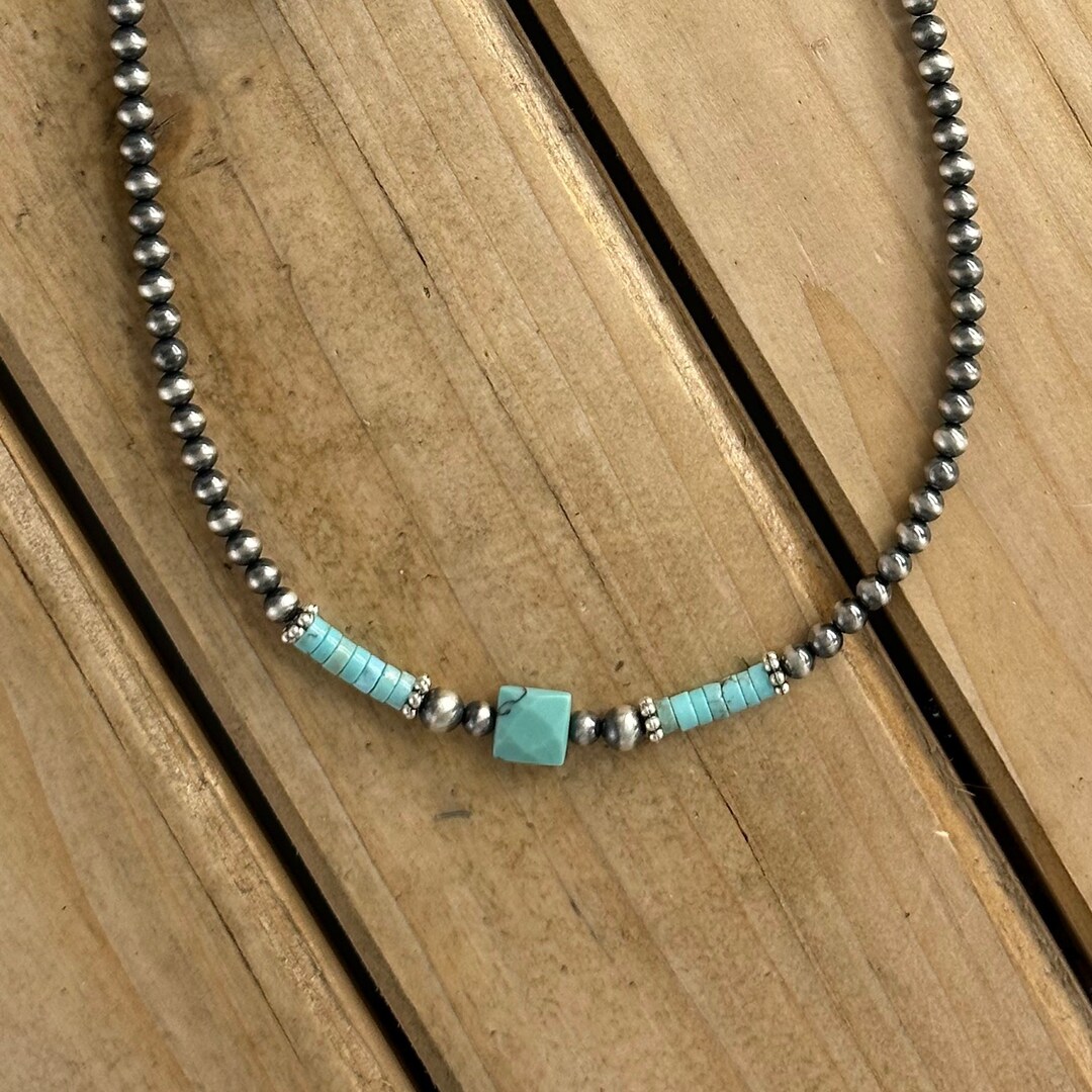 Navajo Pearls and Turquoise Necklace Authentic Beads and - Etsy