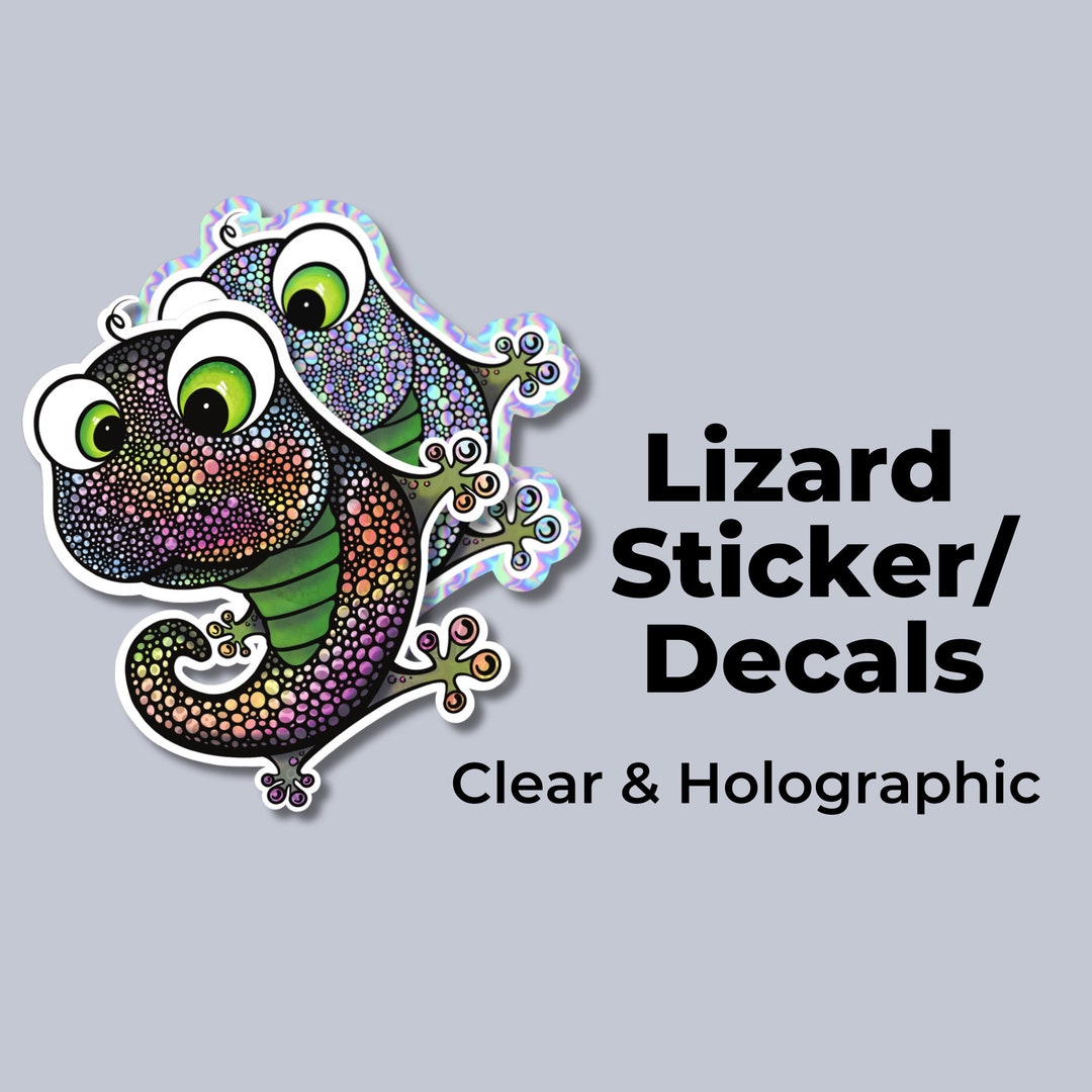 Cute Lizard Gecko Vinyl Sticker Decal - Laptop or Phone Decals ...
