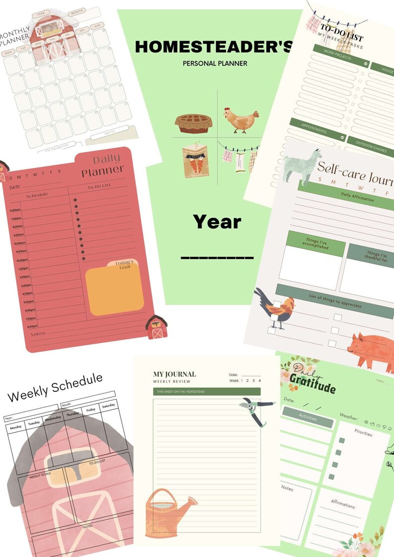 Homestead Personal Planner Printable Pages - 50 Printable Personal ...