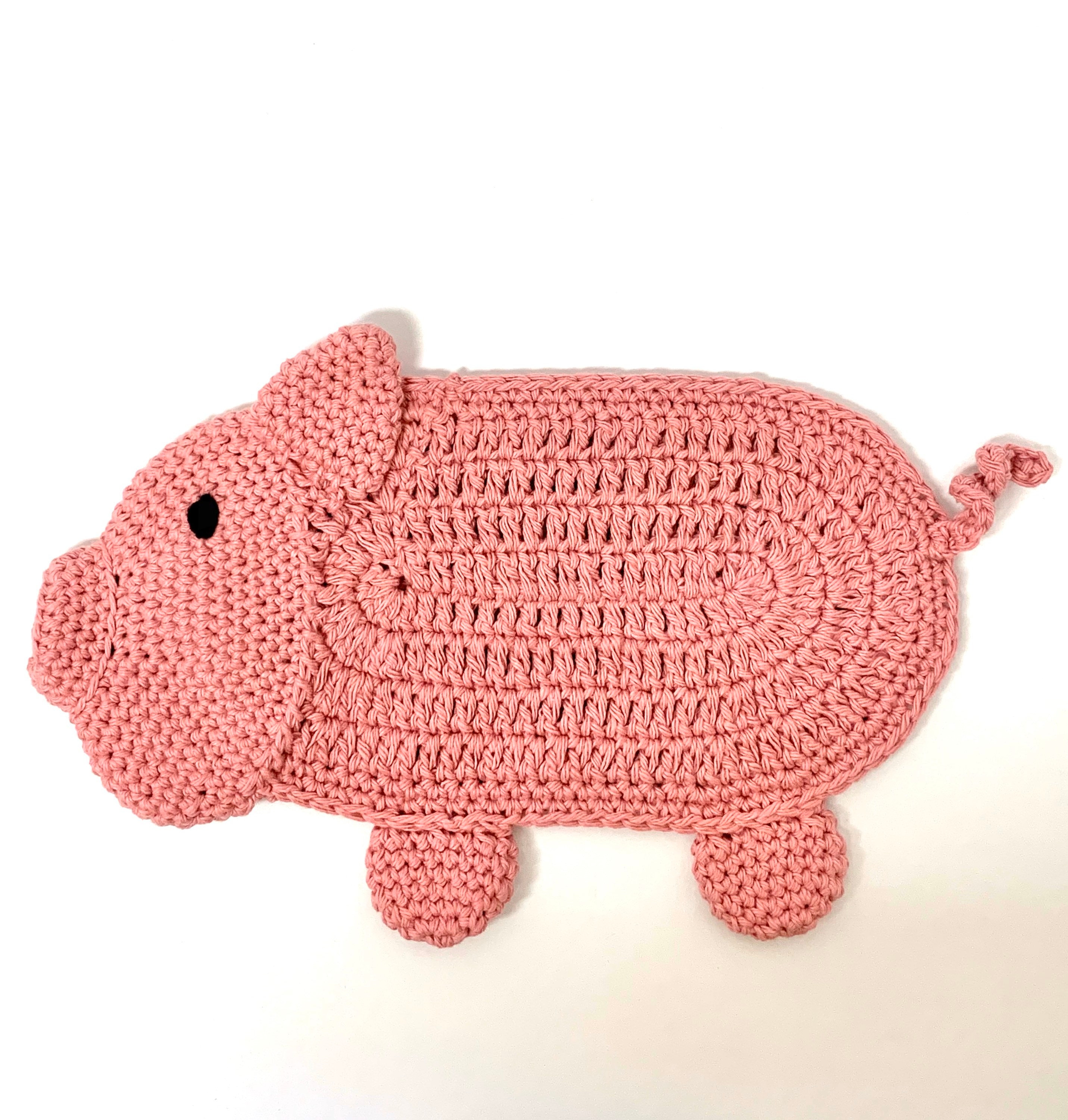 Crochet Pig Potholder Pattern - Crochet Farmhouse Potholder Pattern ...
