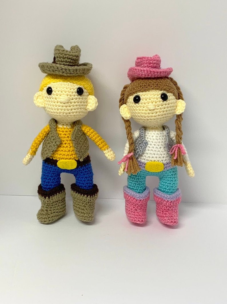 Crochet Cowboy Pattern - Crochet Stockman Pattern - Western Cowboy Doll ...
