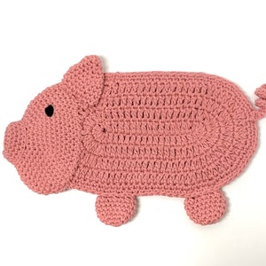 Crochet Pig Potholder Pattern - Crochet Farmhouse Potholder Pattern ...