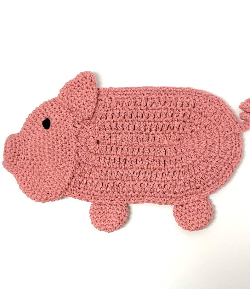 Crochet Pig Potholder Pattern Crochet Farmhouse Potholder | Etsy
