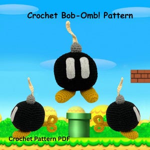Super Mario Bomb Pattern - Wind up Bomb - Crochet Super Mario Pattern ...