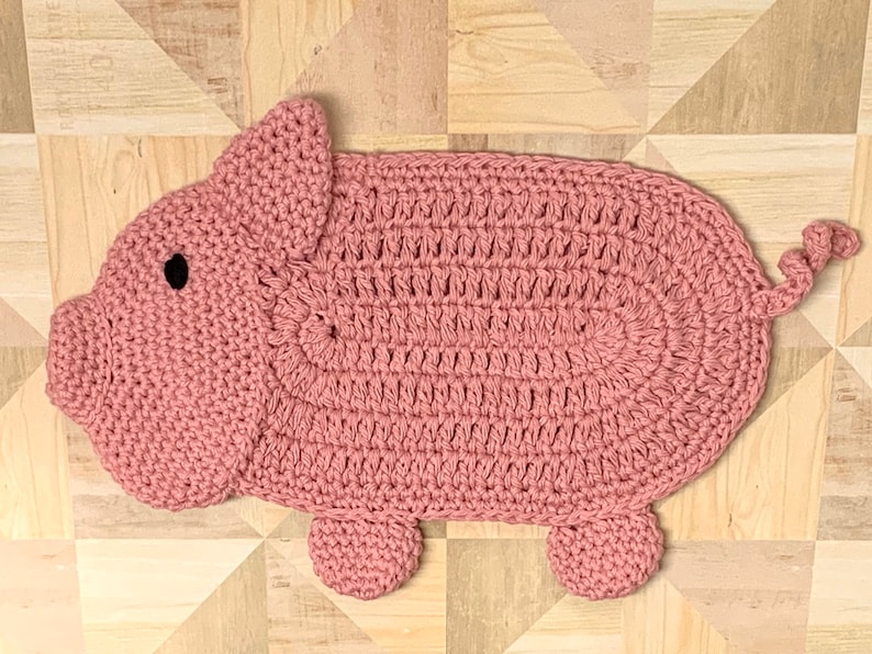 Crochet Pig Potholder Pattern Crochet Farmhouse Potholder | Etsy