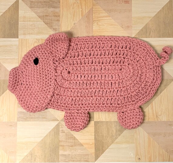 Crochet Pig Potholder Pattern Crochet Farmhouse Potholder | Etsy