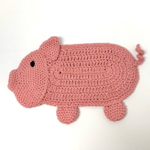 Crochet Pig Potholder Pattern - Crochet Farmhouse Potholder Pattern ...
