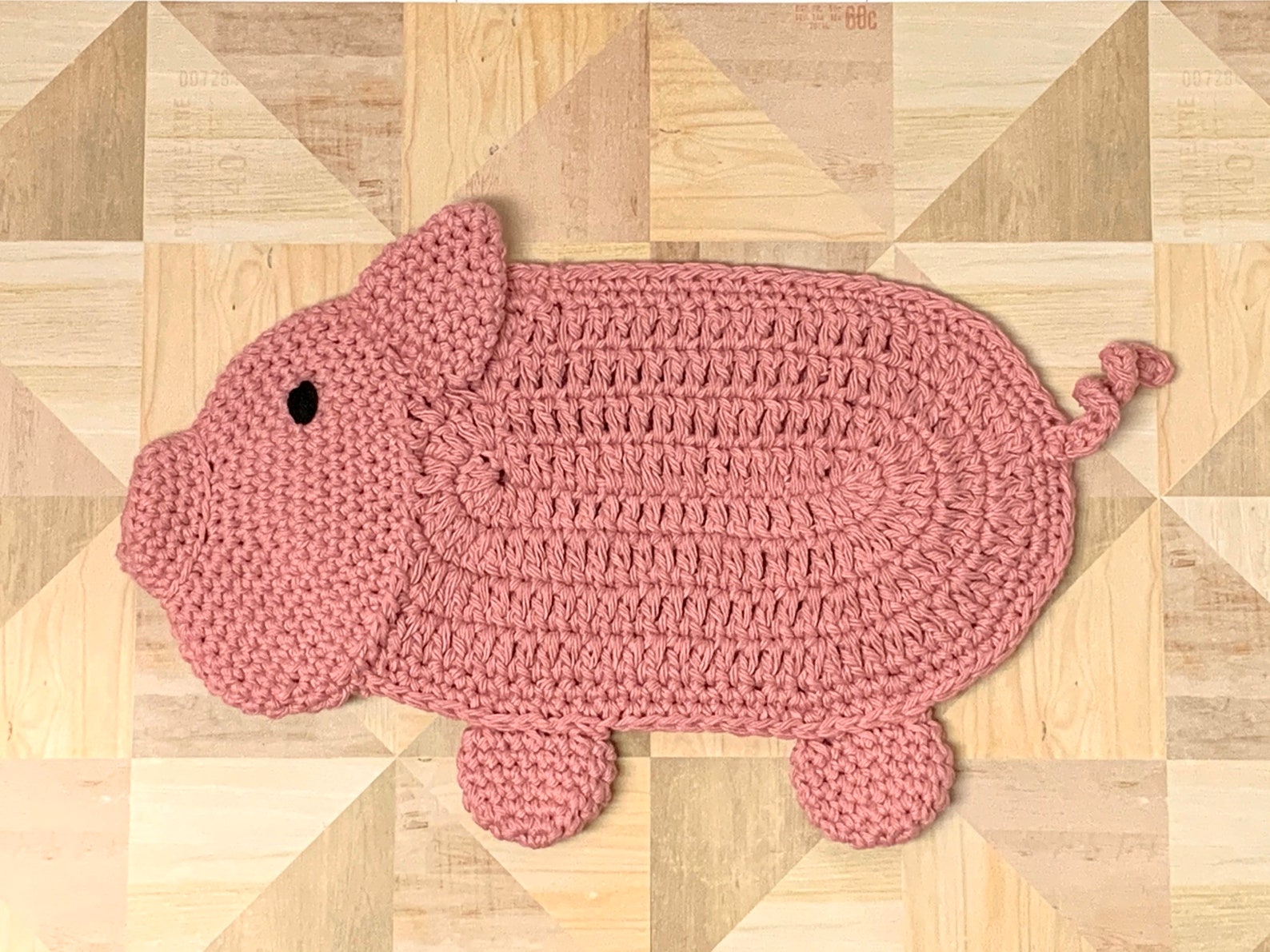 Crochet Pig Potholder Pattern - Crochet Farmhouse Potholder Pattern ...