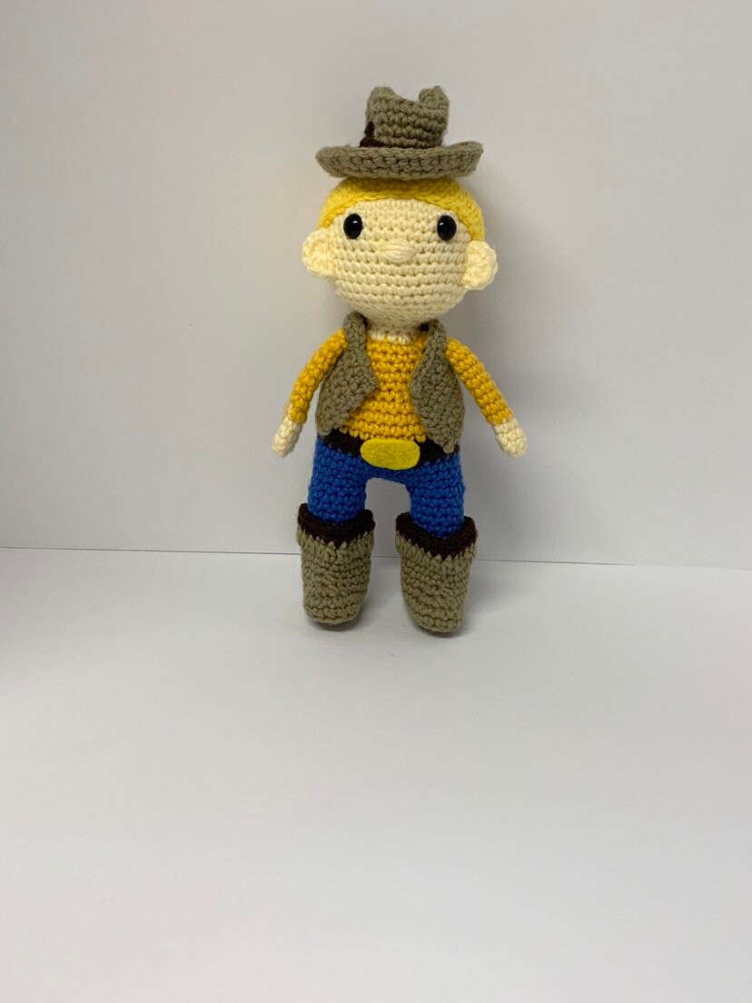 Crochet Cowboy Pattern - Crochet Stockman Pattern - Western Cowboy Doll ...