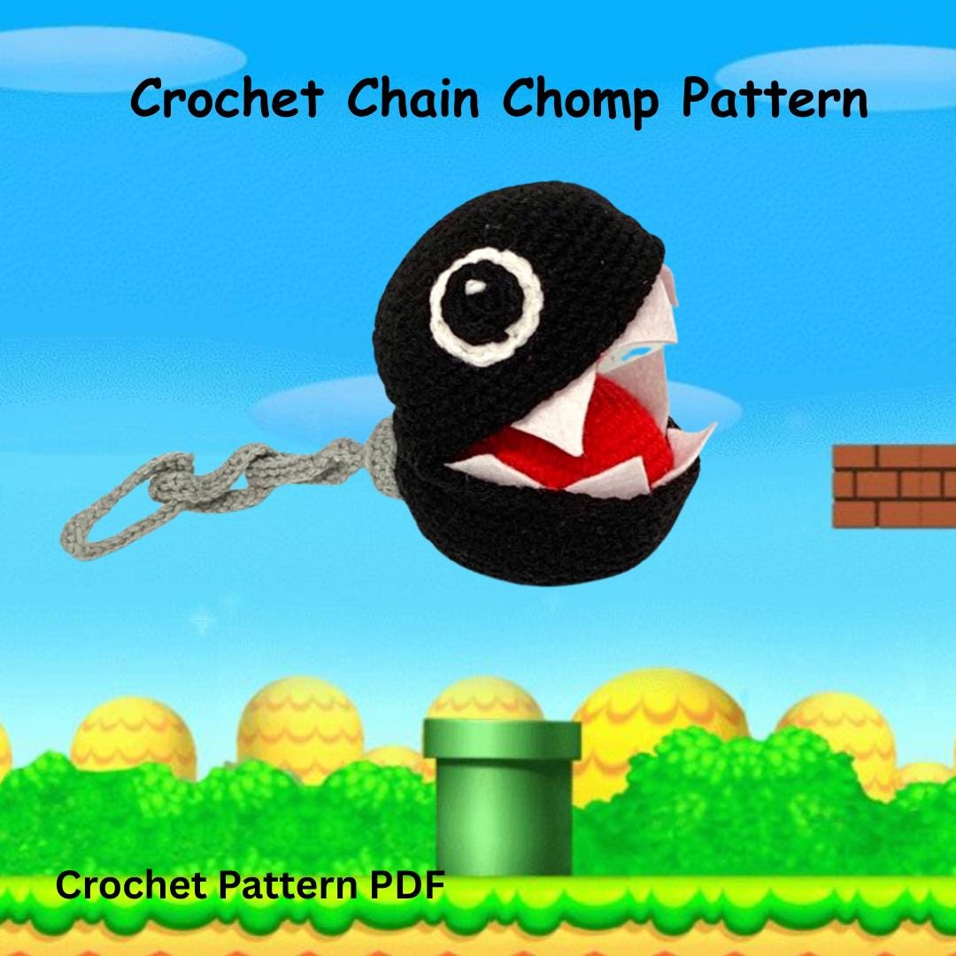 Super Mario Crochet Chain Chomp Pattern - Chompy Plush Pattern - Super ...