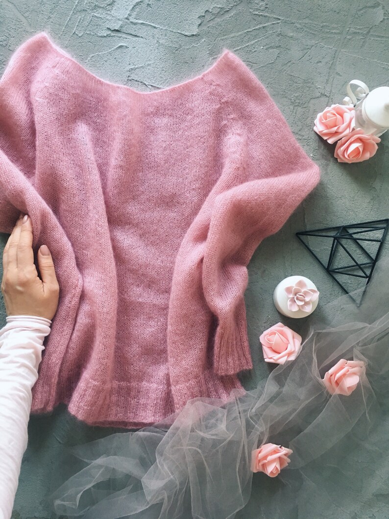 Blue Mohair Sweater Women Loose Fitting Jumper Spring Pullover - Etsy