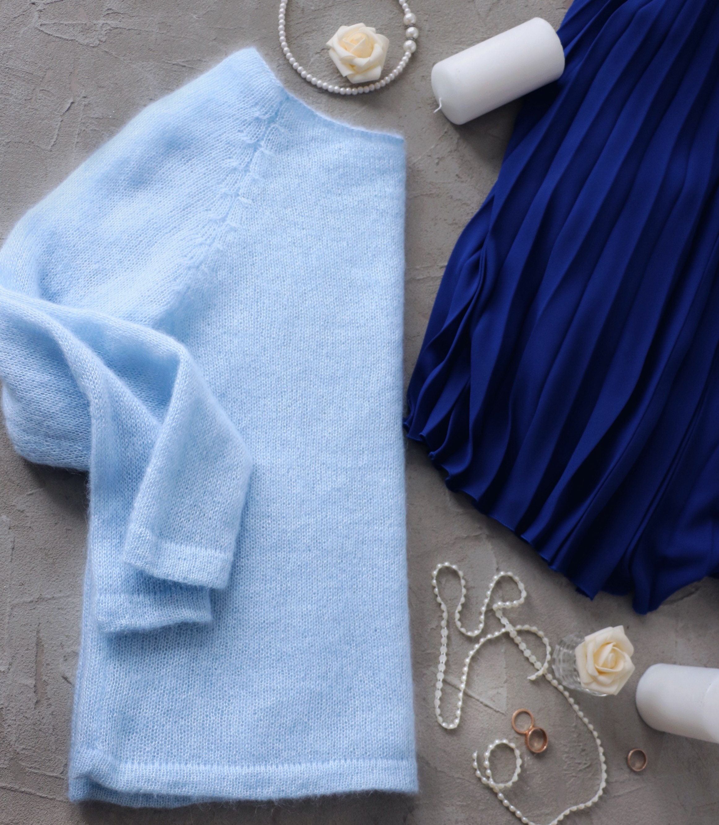 Blue Mohair Sweater Women Loose Fitting Jumper Spring Pullover - Etsy