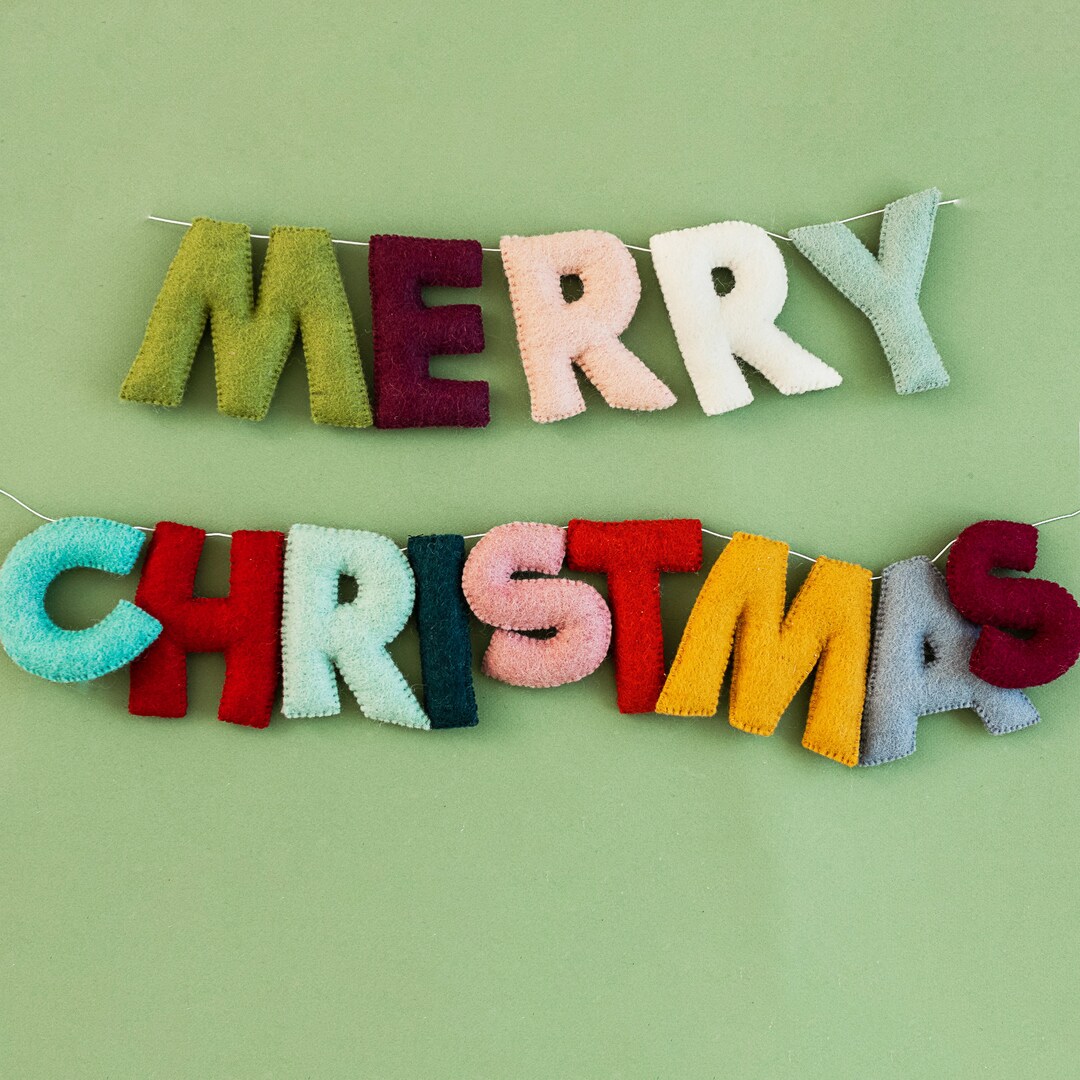Merry Christmas Letter Garland - Etsy