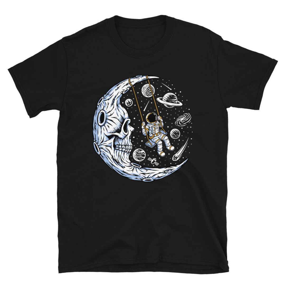 Skull Moon Space Man T Shirt - Etsy