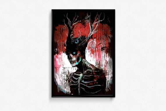 The Horned Man A4 Print | Etsy