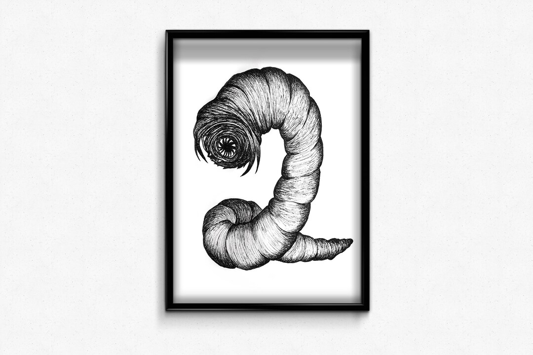MONGOLIAN DEATHWORM Cryptid - A5 Print - Etsy