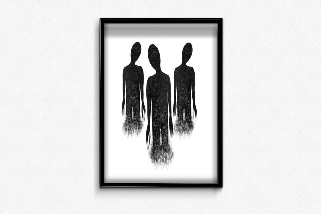 The SHADOW PEOPLE Cryptid - A5 Print - Etsy
