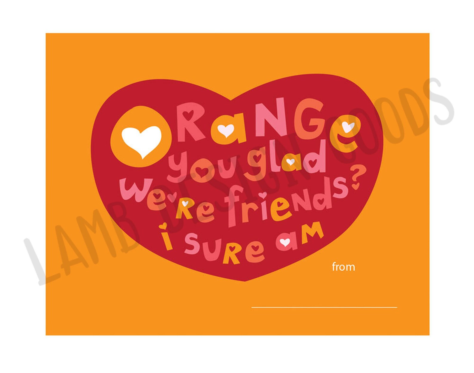 Orange You Glad - Children's Valentines Cards (downloadable) - Etsy