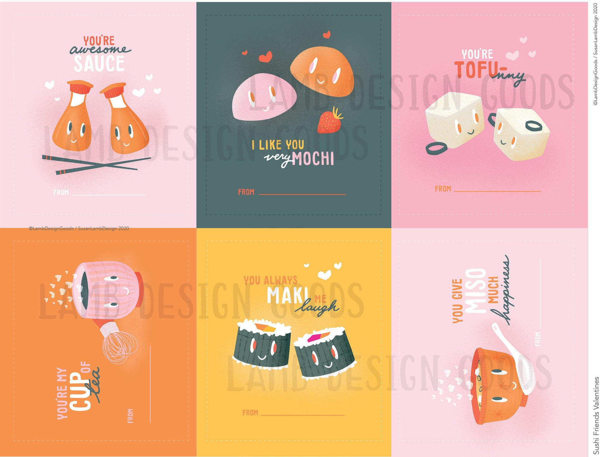 Sushi Friends Classroom Valentines - Downloadable - Etsy