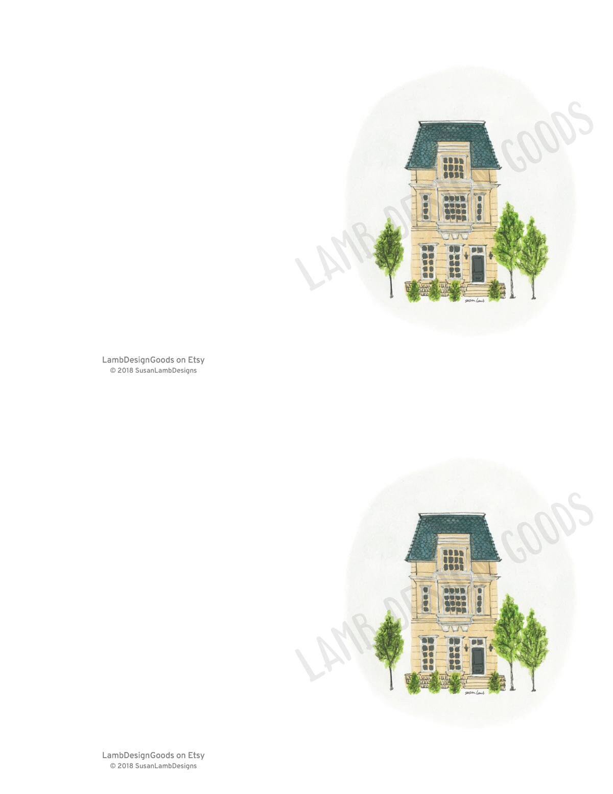 Manor House Cards - Downloadable - Etsy