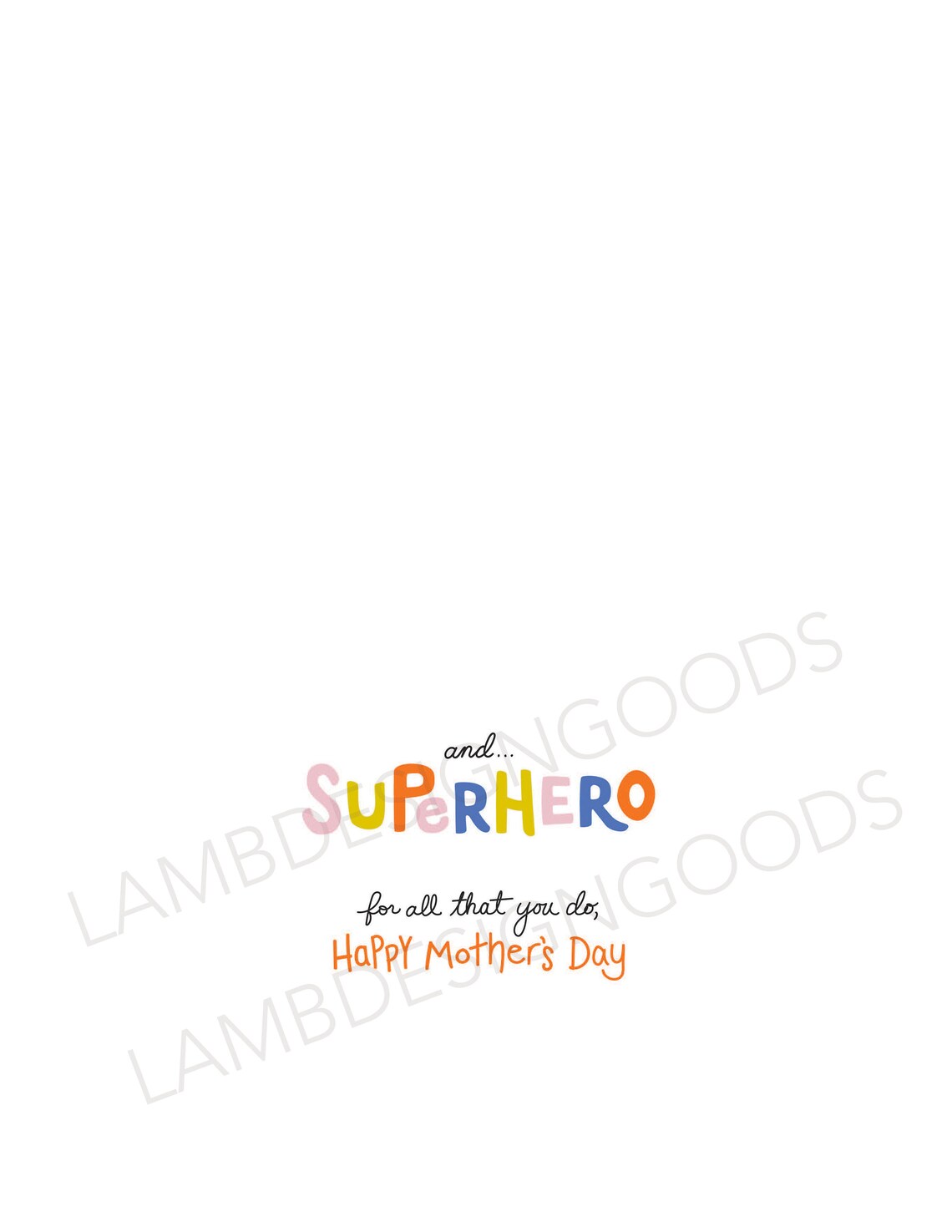 Superhero Mother's Day Card - Downloadable - Etsy