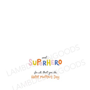 Superhero Mother's Day Card - Downloadable - Etsy
