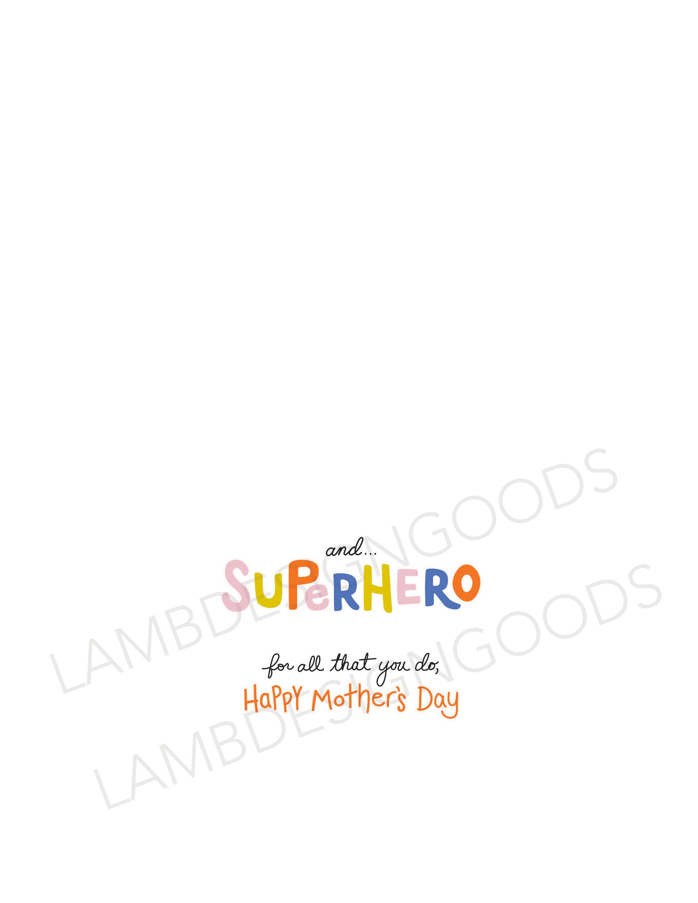 Superhero Mother's Day Card - Downloadable - Etsy