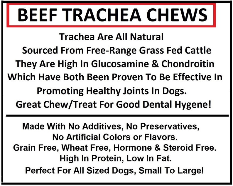 Free Range BEEF TRACHEA CHEWS 6 Inch & 12 Inch - Etsy