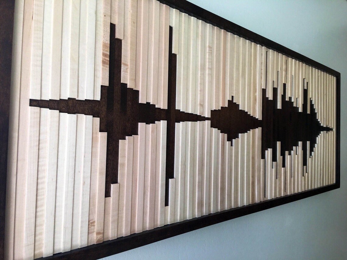 Abstract Sound Wave Wood Wall Art Wood Wall Sound Wave Wall - Etsy