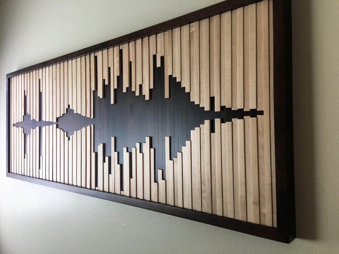Abstract Sound Wave Wood Wall Art Wood Wall Sound Wave Wall - Etsy