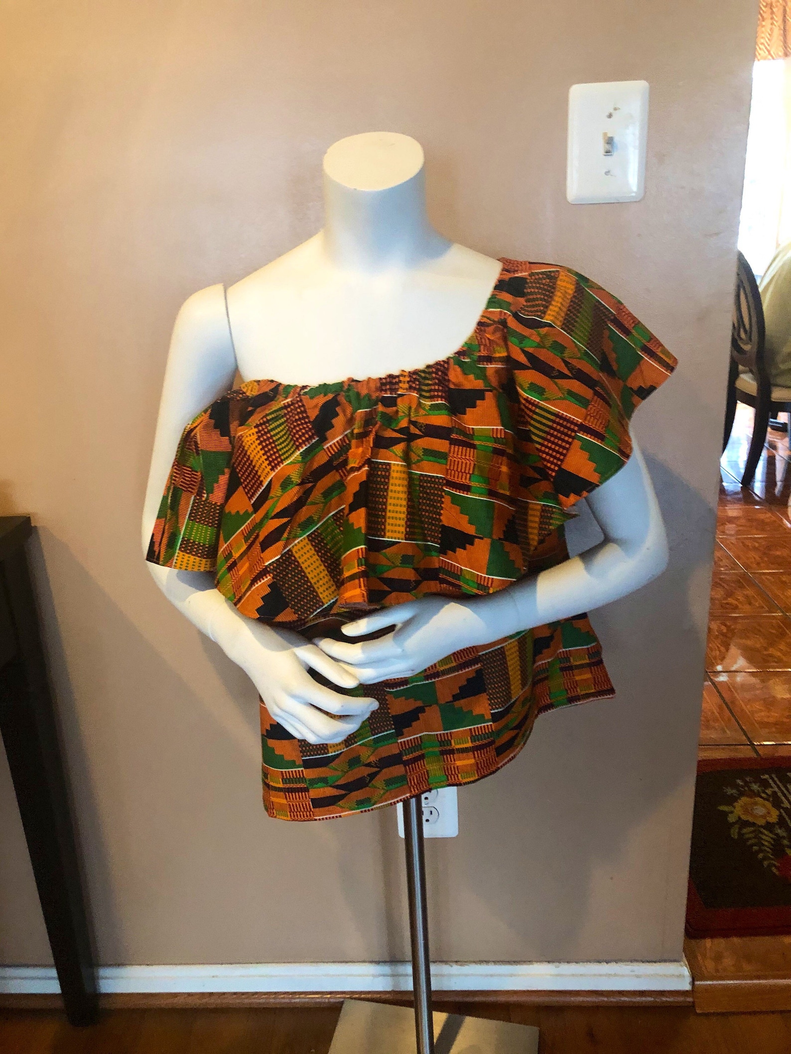 Kente off Shoulder Top Kente off Shoulder Blouse With Head - Etsy