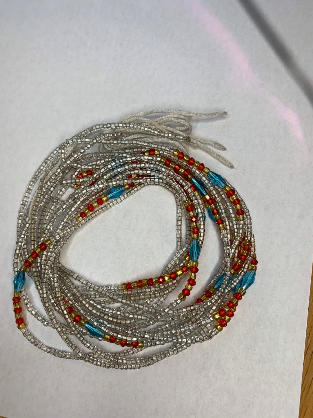 Handmade Ghana Waist Beads: Crystal Belly Chain, Plus Size - Etsy