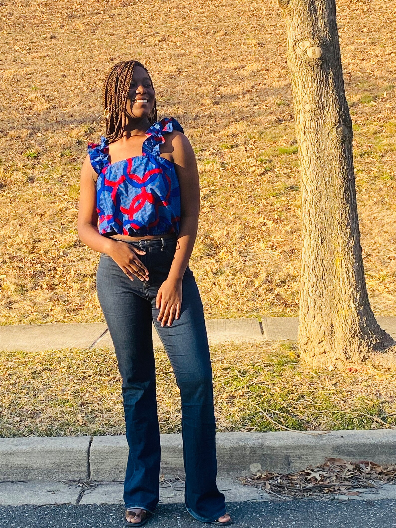 Ankara Crop Top: African Print Blouse With Flutter Straps - Etsy