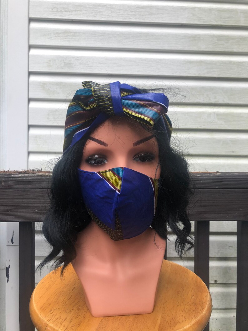 Head Wrap and Mask Set Ankara Face Mask Washable Face Mask. - Etsy