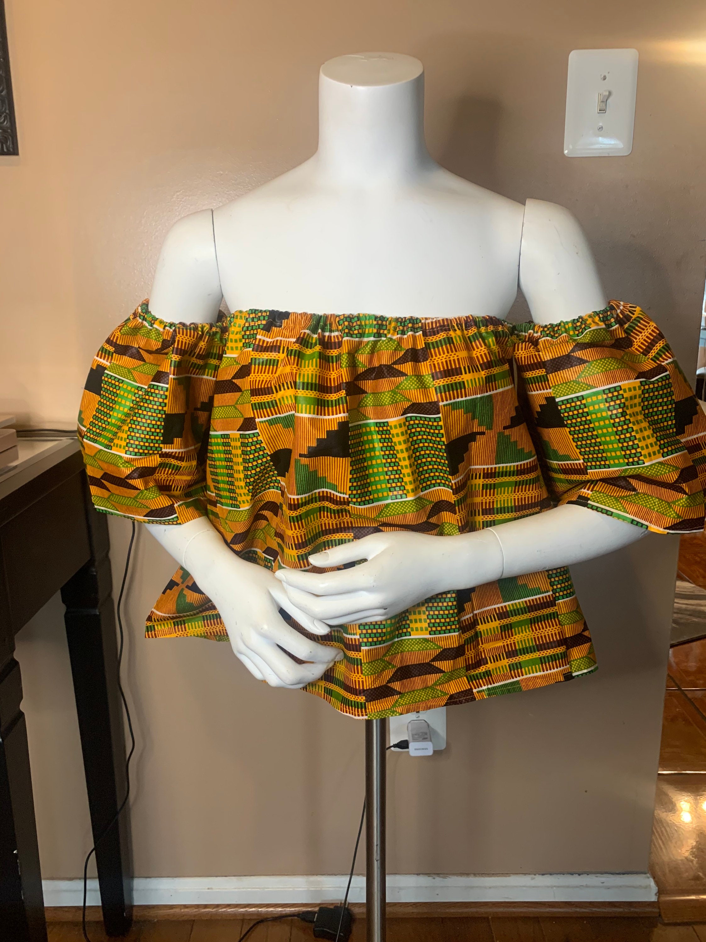 Kente Off Shoulder Top Ankara Off Shoulder Top African Print Etsy Uk