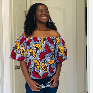 Ankara off Shoulder Top, African Top, Kente Top, off Shoulder Top ...