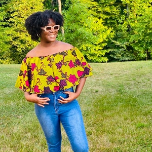Ankara off Shoulder Top, African Print off Shoulder Top, Ankara off Shoulder Top, Print Top ...