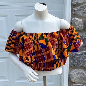 Kente Crop Top, African off Shoulder Top, Kente off Shoulder, African ...