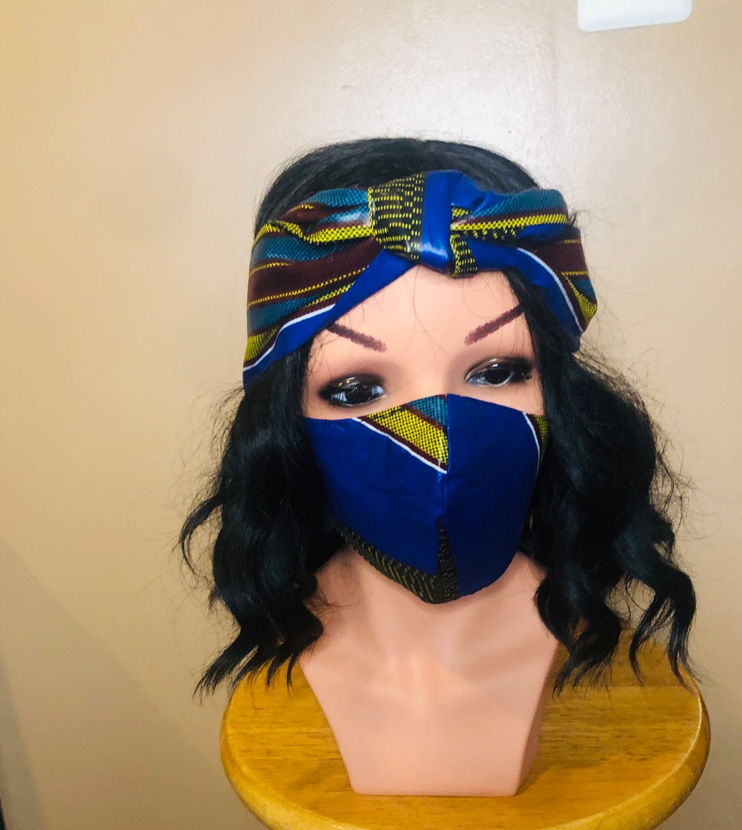 Head Wrap and Mask Set , Ankara Face Mask, Washable Face Mask. African ...