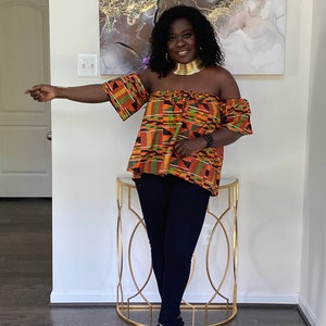 Kente off Shoulder Top, Ankara off Shoulder Top, African Print off Shoulder Top, off Shoulder ...