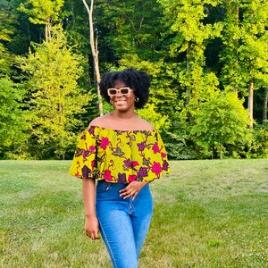 Ankara off Shoulder Top, African Print off Shoulder Top, Ankara off Shoulder Top, Print Top ...