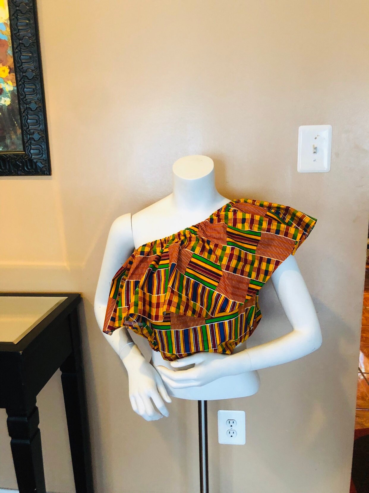 Kente Print Off-shoulder Crop Top - Ankara Kitenge Style - Etsy