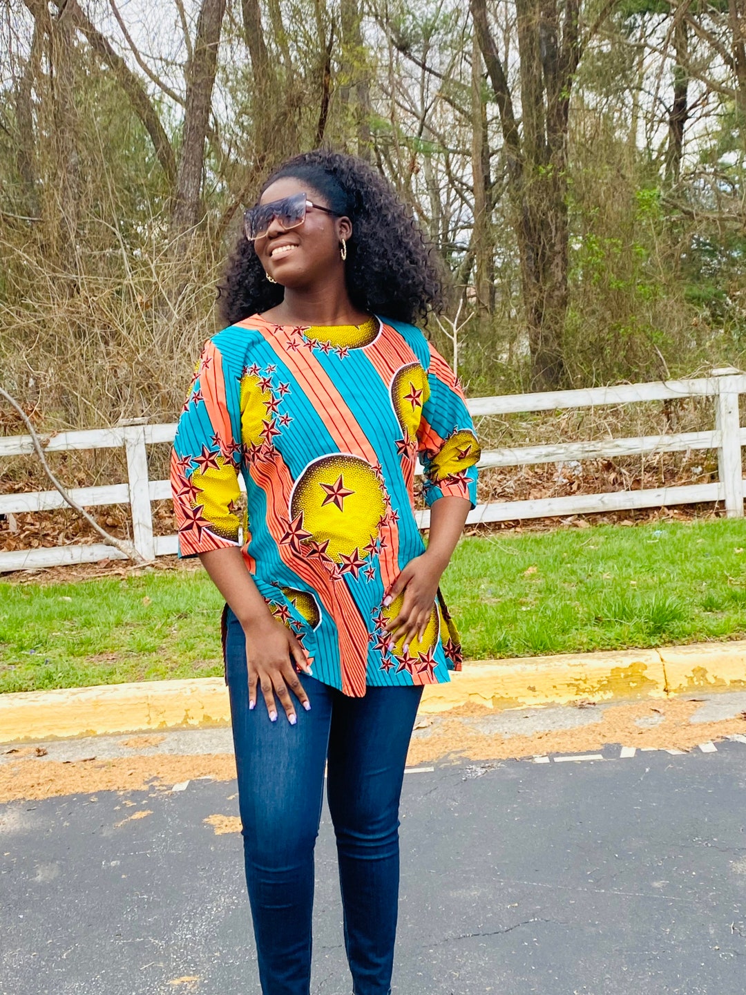 Ankara Top: African Print Blouse, Kente Kitenge - Large - Etsy