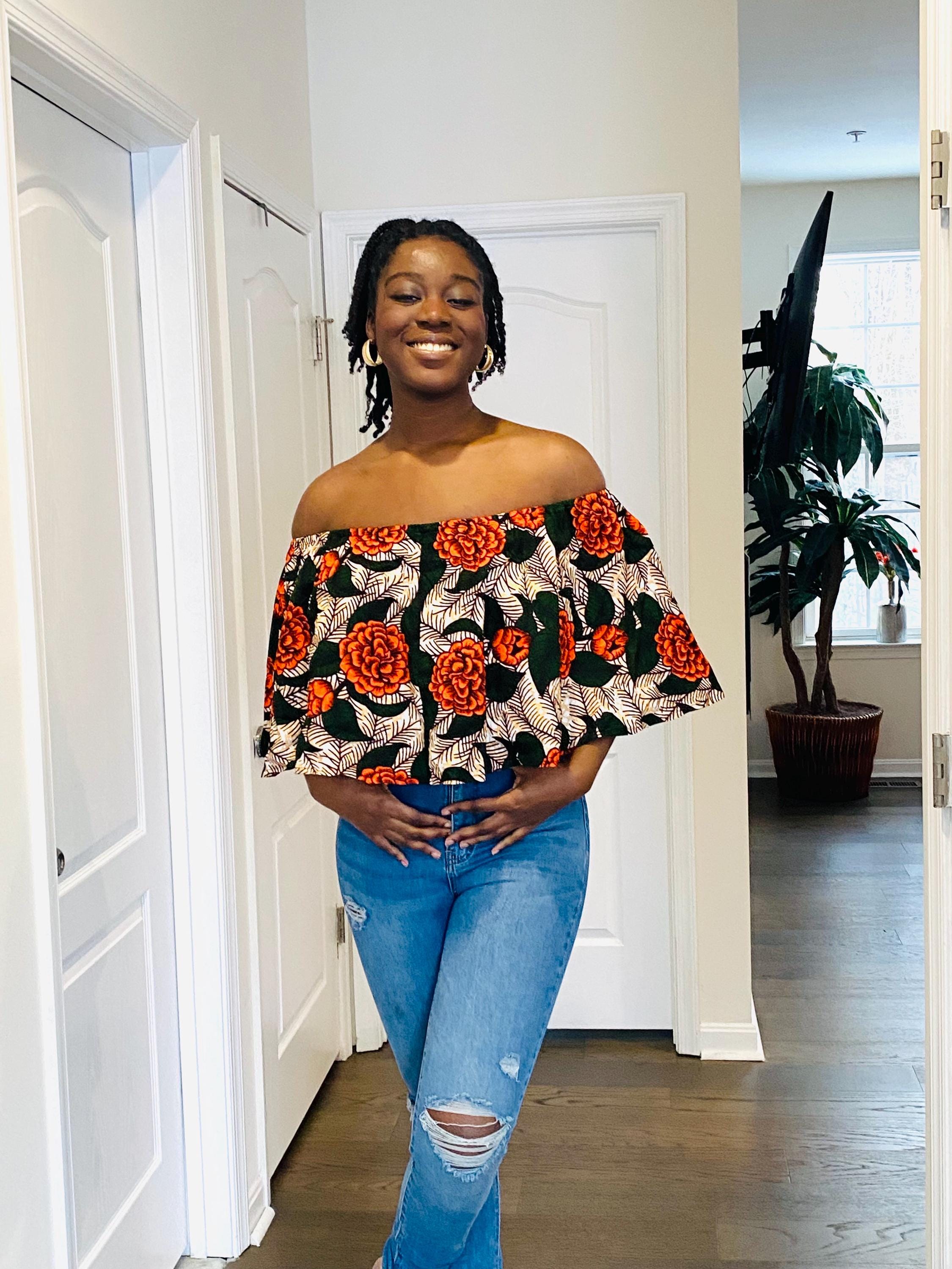 Ankara Off-shoulder Crop Top: African Print Blouse - Etsy