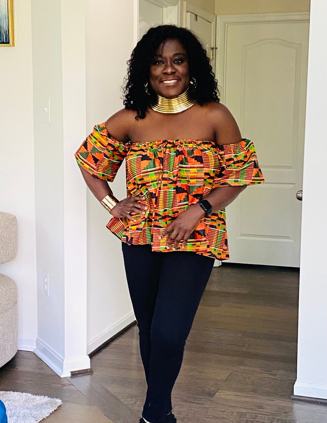 Kente off Shoulder Top, Ankara off Shoulder Top, African Print off Shoulder Top, off Shoulder ...