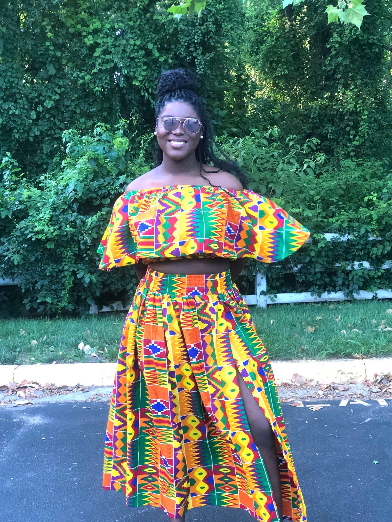 Kente Off Shoulder top and Skirt set Kente Maxi Skirt Kente | Etsy