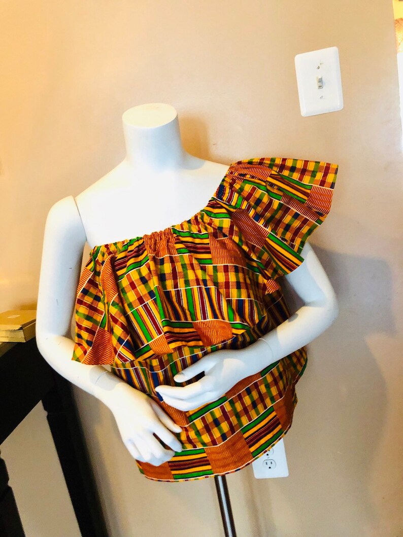 Kente Off Shoulder Top Kente Blouse African Print Top Etsy