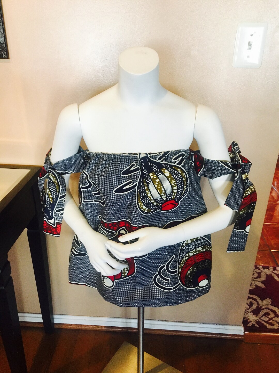 Ankara off Shoulder Top: African Print Tie Sleeve Blouse - Etsy
