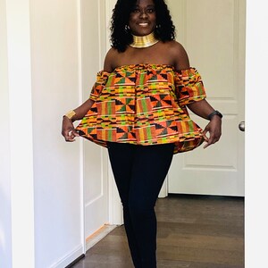 Kente off Shoulder Top, Ankara off Shoulder Top, African Print off Shoulder Top, off Shoulder ...